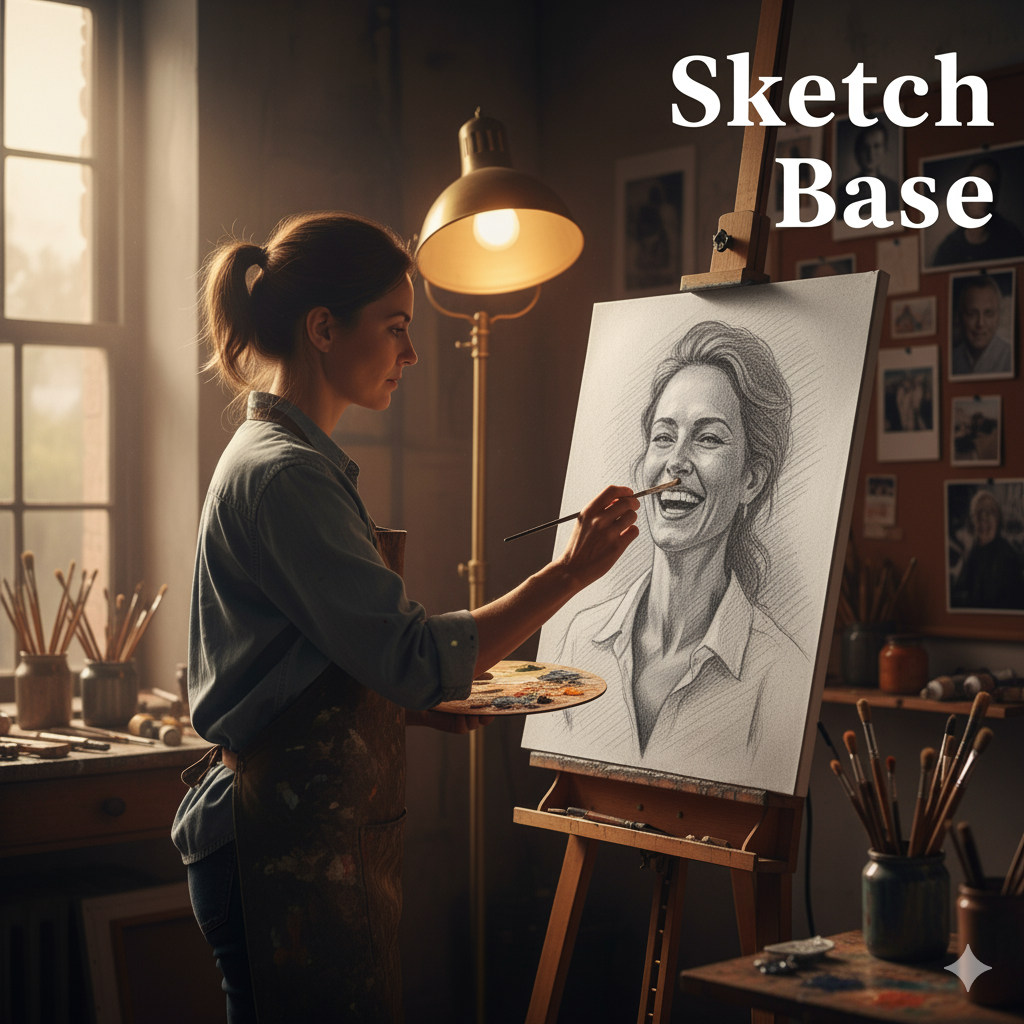Framed Commisioned Single Portrait - Sketch Base - Infoyle Studio